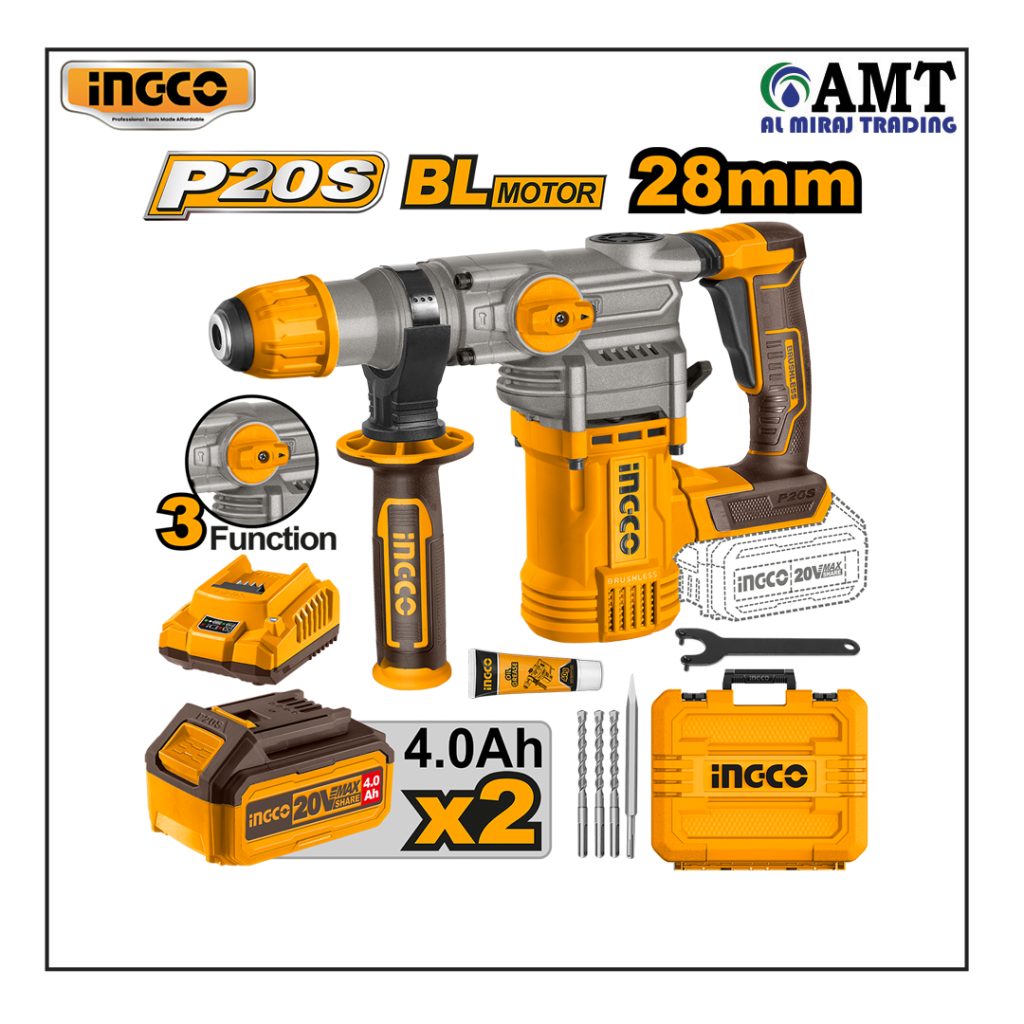 INGCO Cordless rotary hammer - CRHLI202882 | Al Miraj Trading