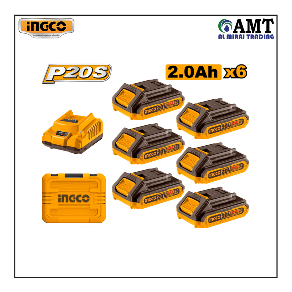 INGCO Lithium-Ion battery and charger kit - FBCLI20611 | Al Miraj Trading